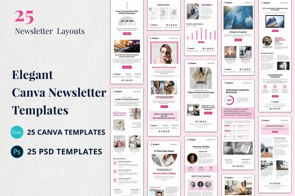 Elegant Canva Newsletter Templates – MasterBundles
