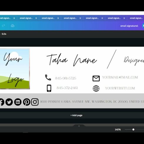 Email Signature Canva Template | MasterBundles