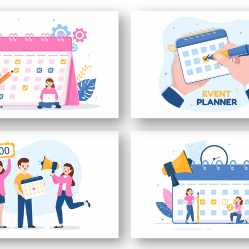 10 Event Planner Flat Illustration - MasterBundles