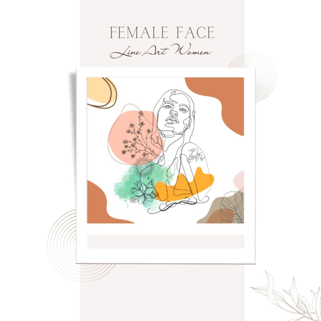 Printable Woman Face Line Art | Master Bundles