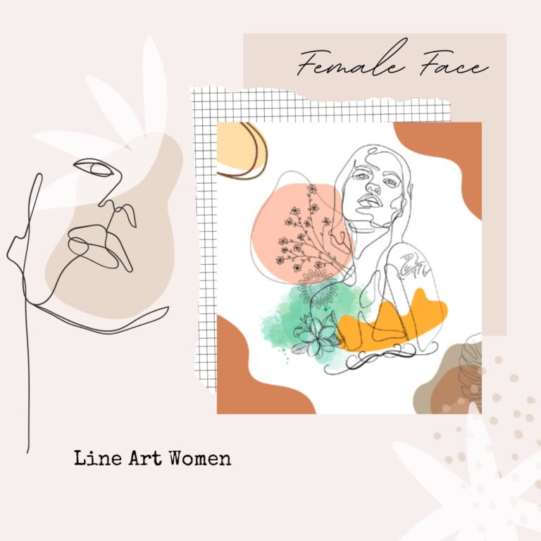 Female Face Line Art Women,Line Art Girl | MasterBundles