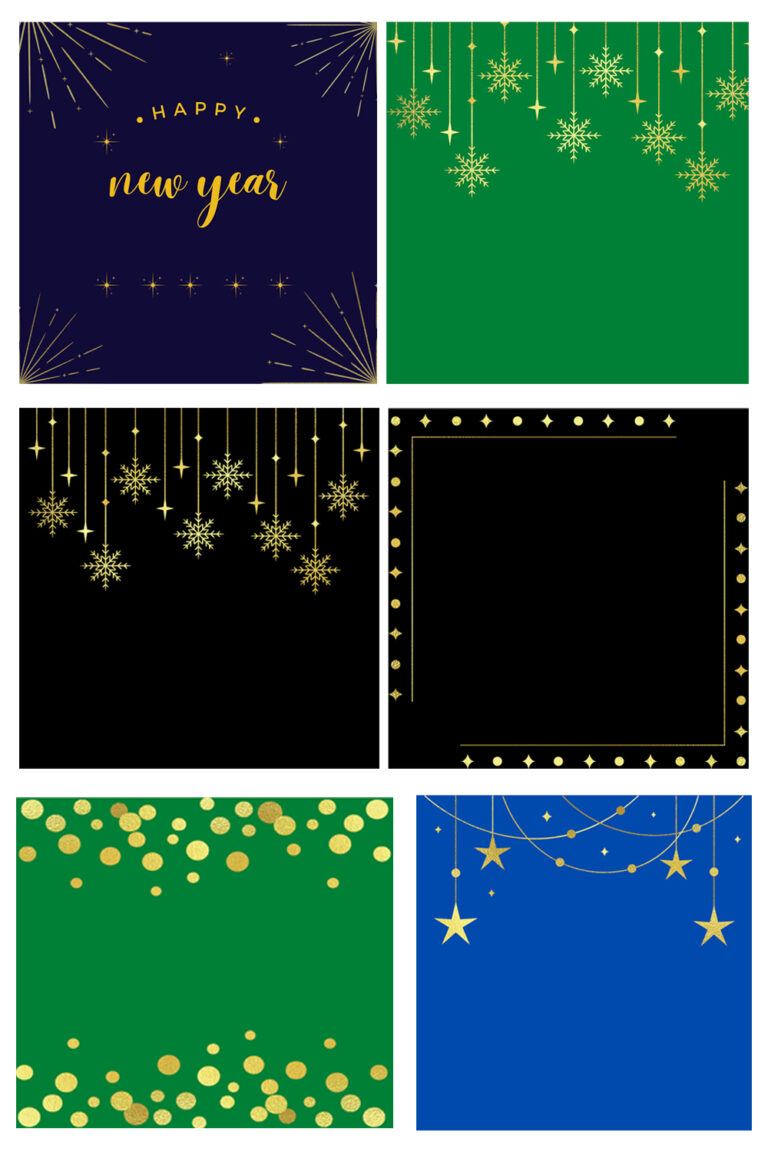 Happy new year frame and Christmas design with background - MasterBundles