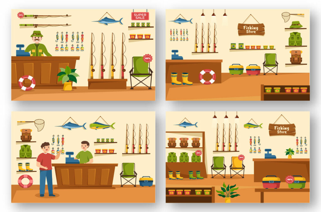 10 Fishing Shop Illustration - MasterBundles
