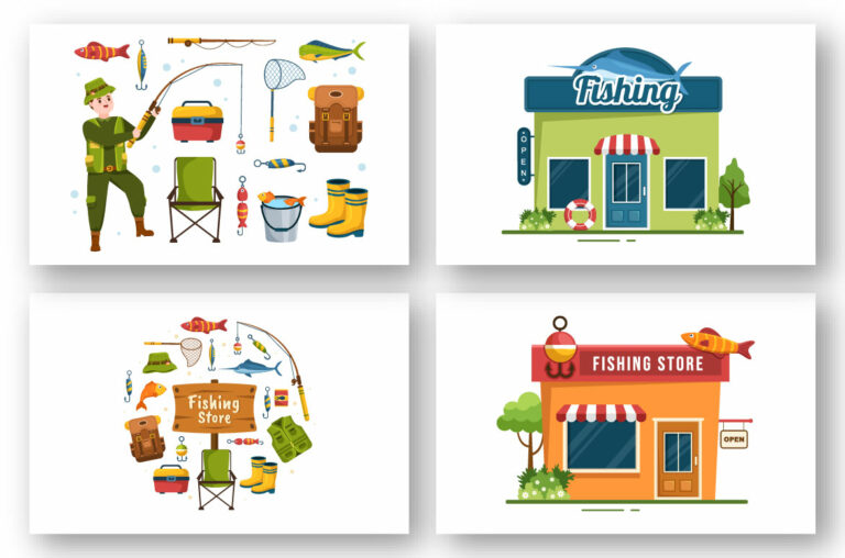 10 Fishing Shop Illustration - MasterBundles