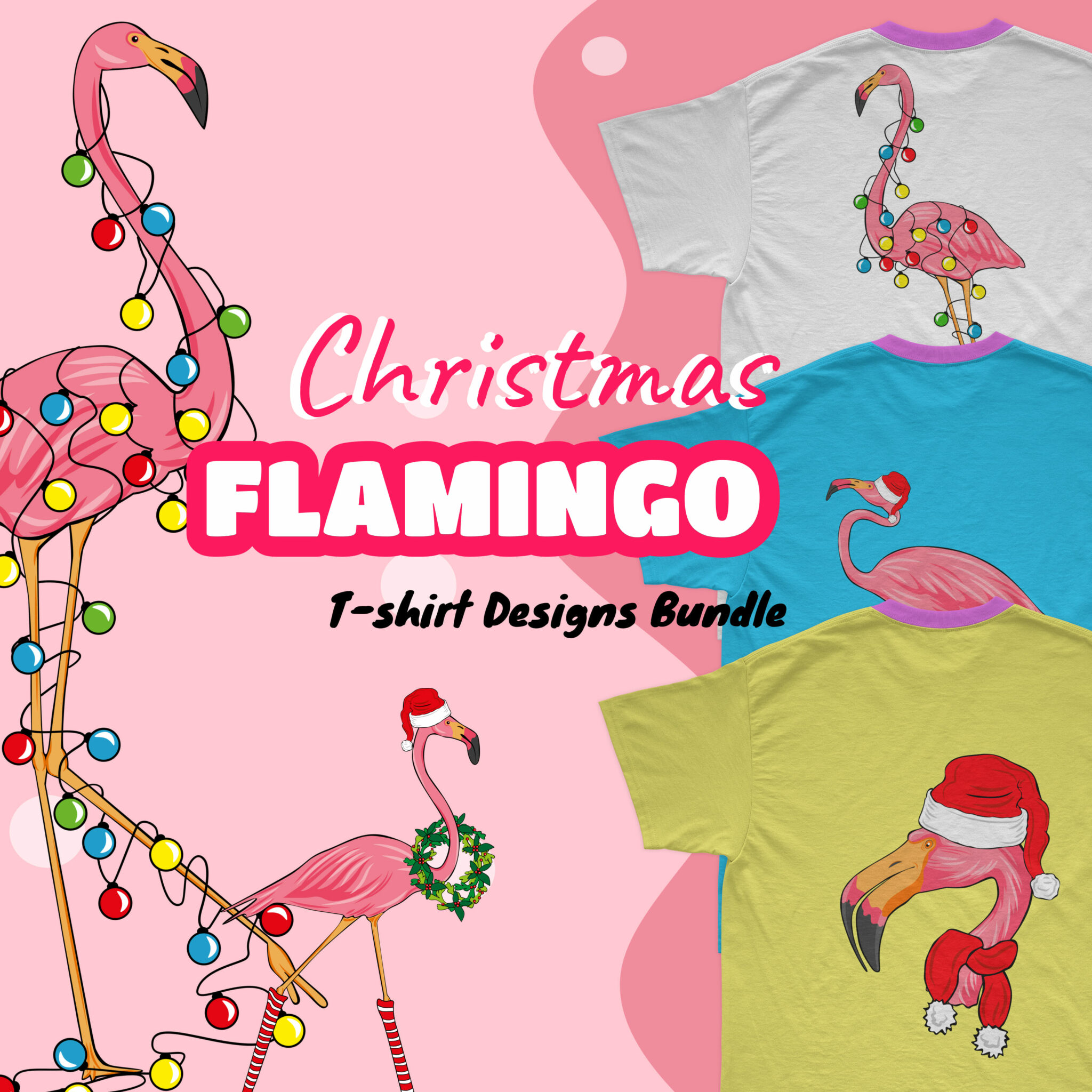 Flamingo Christmas SVG T-shirt Designs Bundle – MasterBundles
