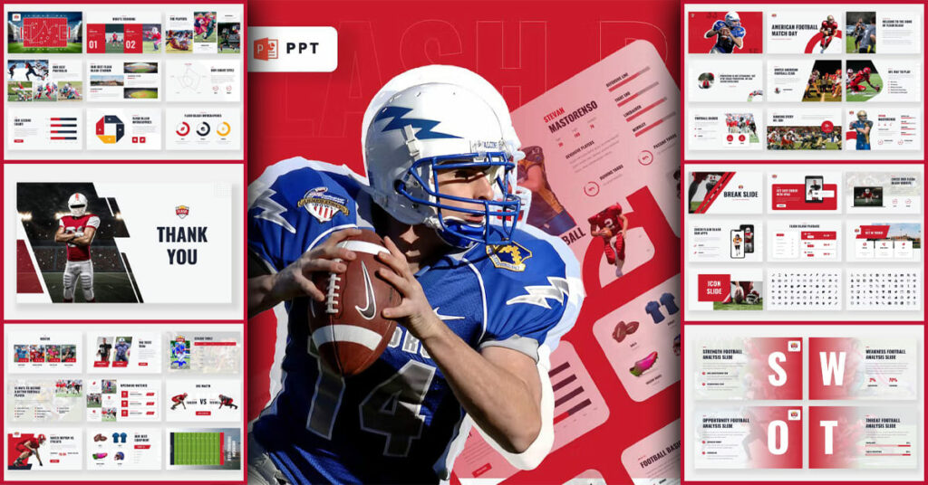 Flash Blast – American Football Sport Powerpoint Template – MasterBundles