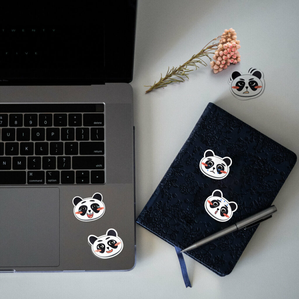 Panda Face Stickers - MasterBundles