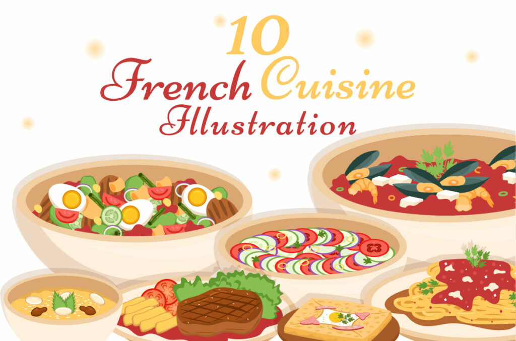 10 French Food Cuisine Restaurant Illustration - MasterBundles