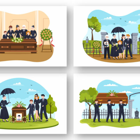10 Funeral Ceremony Illustration | MasterBundles