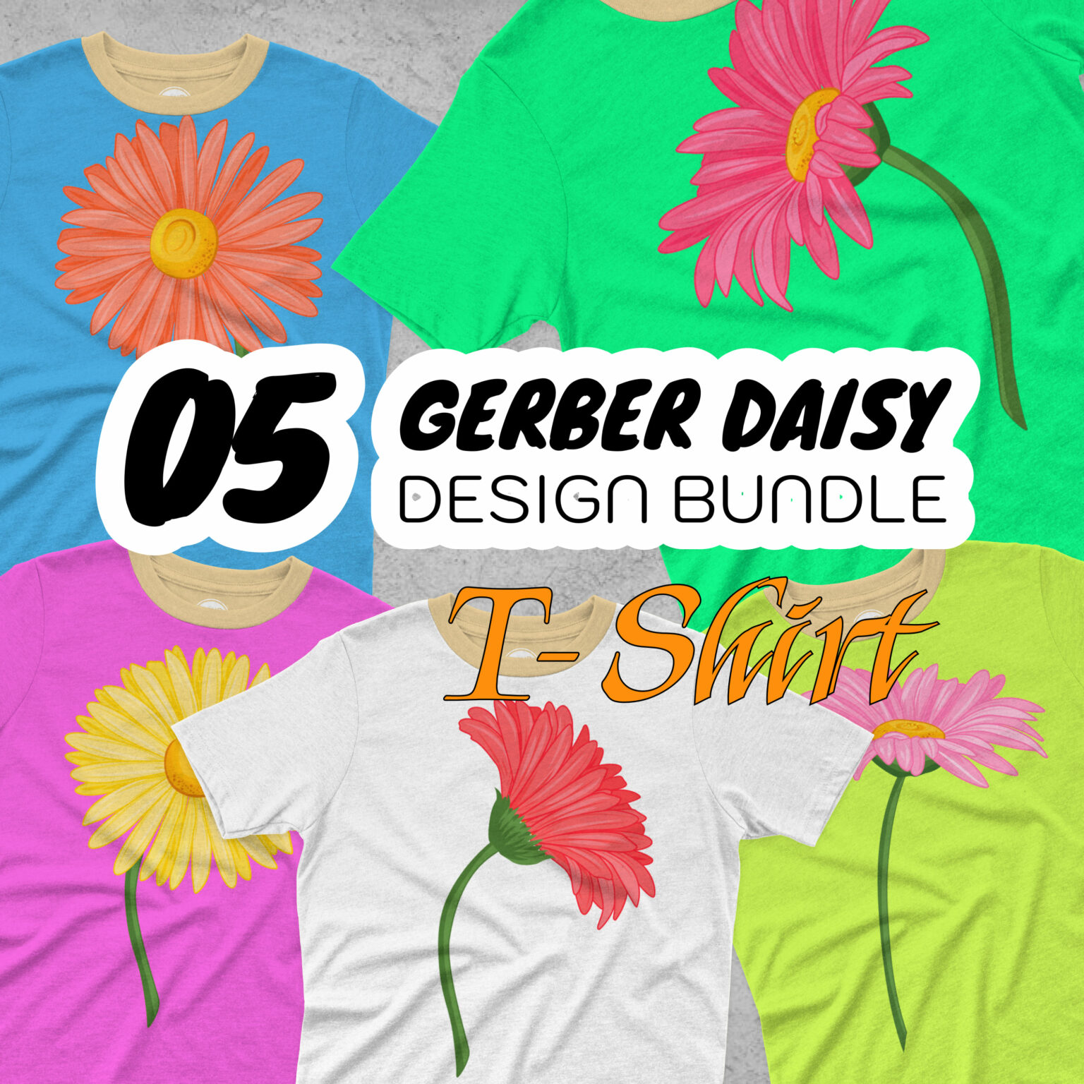 Gerber Daisy T-shirt Designs Bundle – MasterBundles