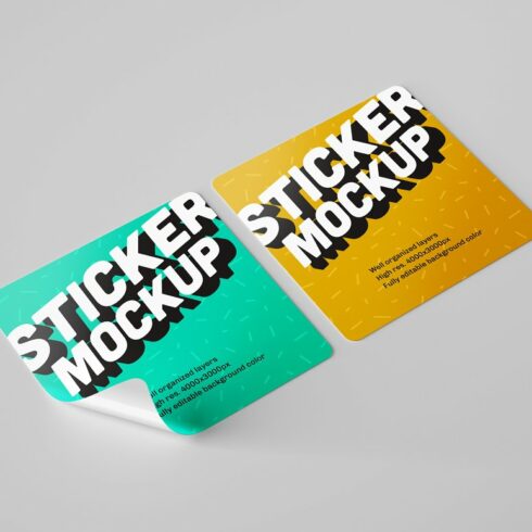Glossy Sticker Mockup Set | Master Bundles