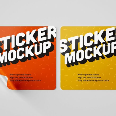Glossy Sticker Mockup Set | Master Bundles