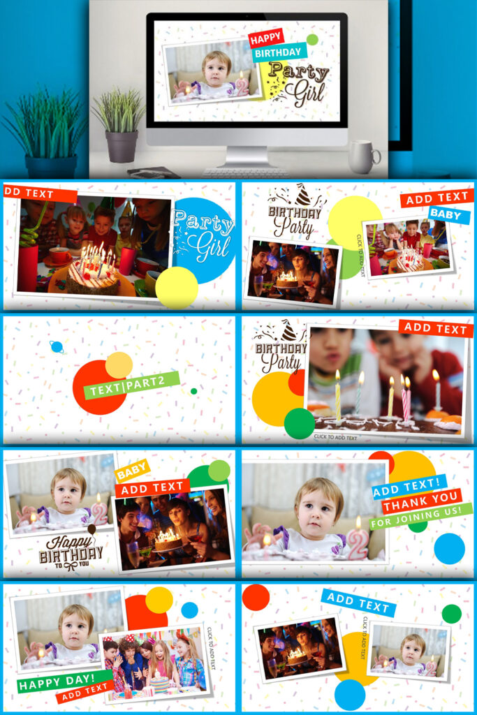 Happy Birthday Confetti PowerPoint Template – MasterBundles