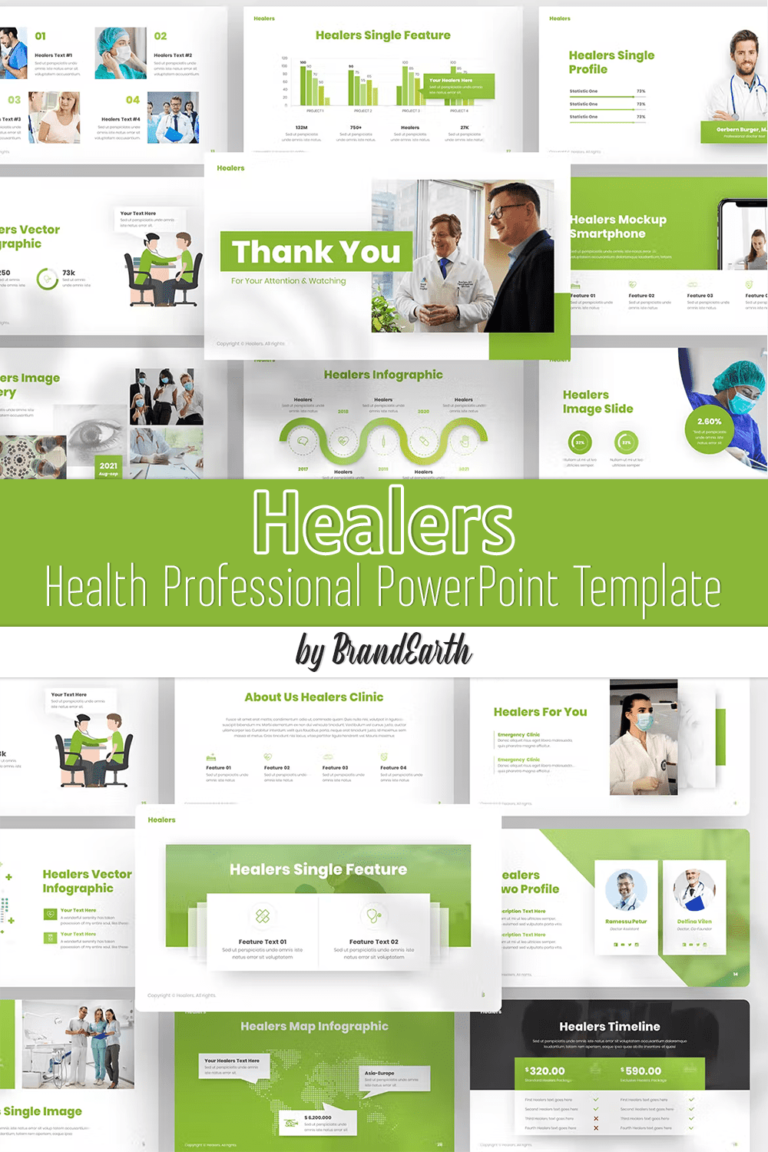 Healer Health Professional PowerPoint Template – MasterBundles
