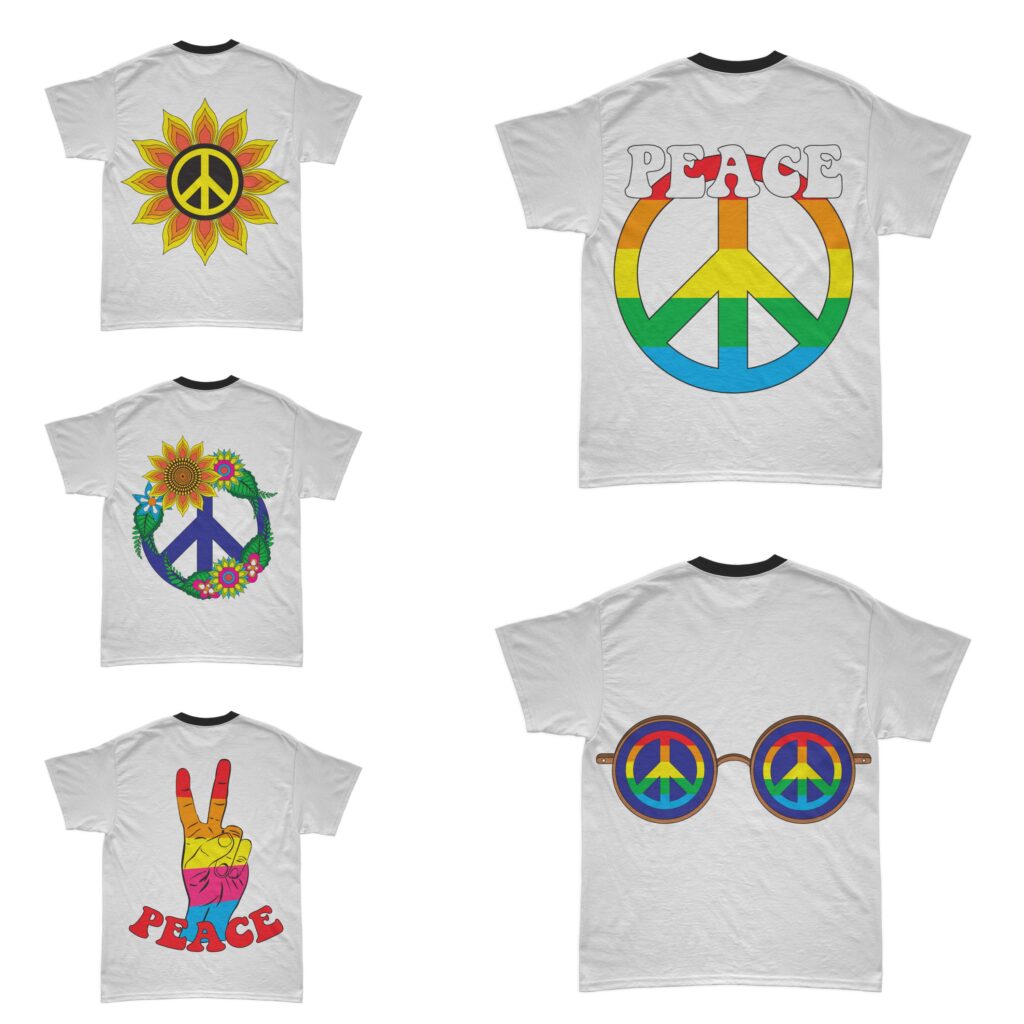 Hippie Peace Sign SVG T-shirt Designs Bundle – MasterBundles