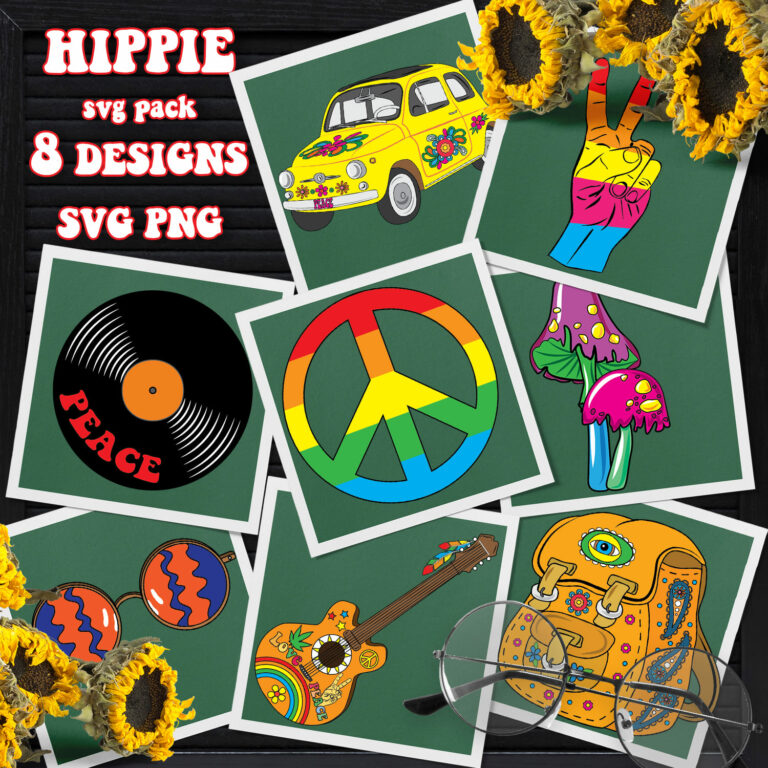 Hippie SVG T-shirt Designs Bundle – MasterBundles