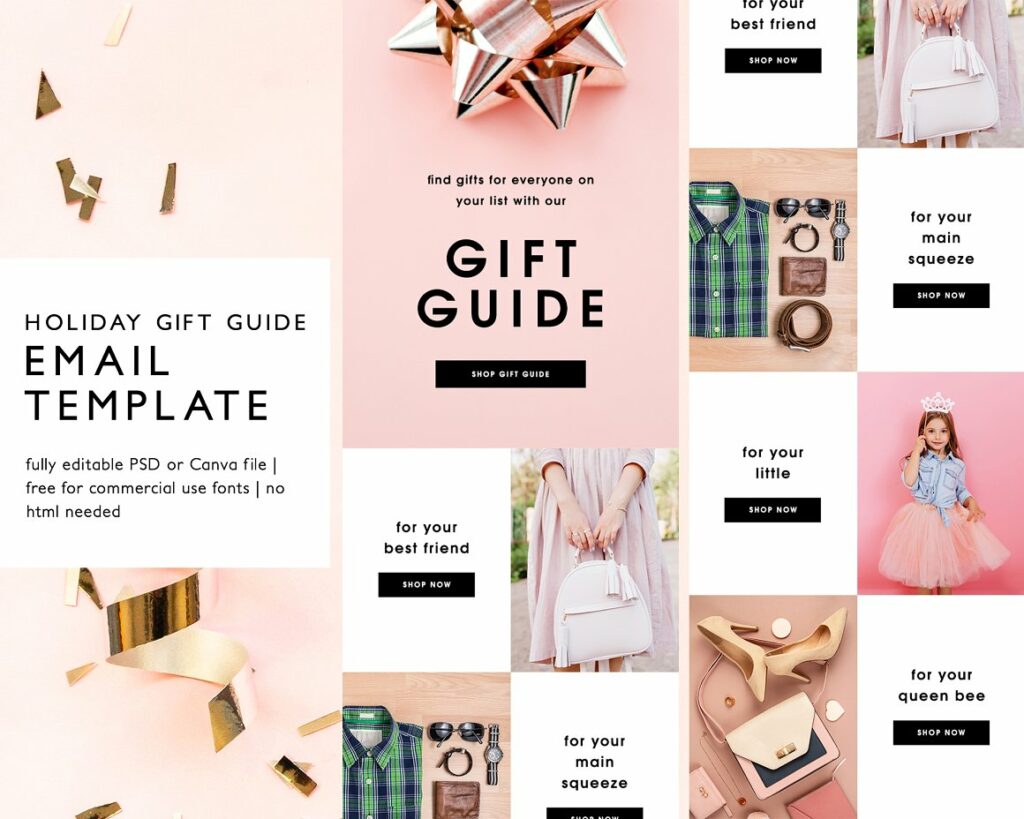 Holiday Gift Guide Email Template – MasterBundles
