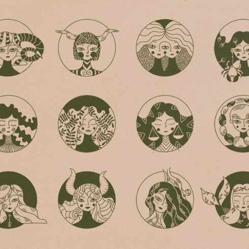 Horoscope & Zodiac Hand Drawn Logos | Master Bundles