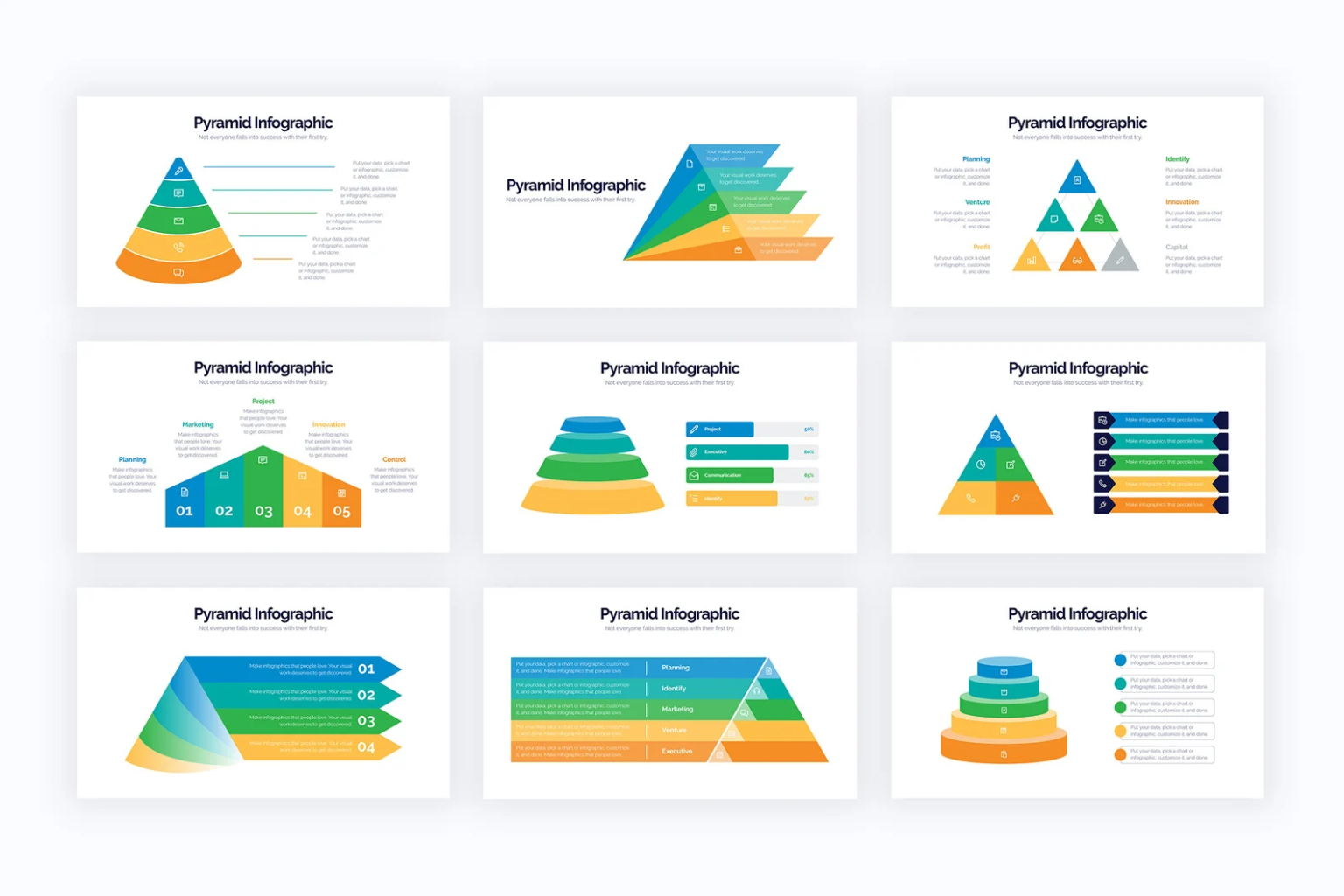 Pyramid Infographic Templates - Diagrams for PowerPoint, Illustrator ...