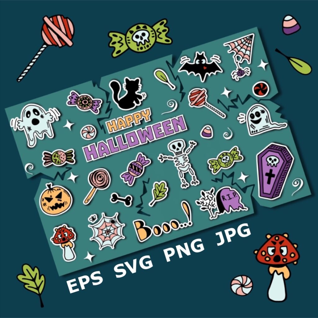 Halloween stickers/clipart - MasterBundles