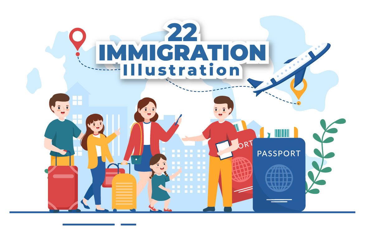 22 Immigration Flat Illustration - MasterBundles