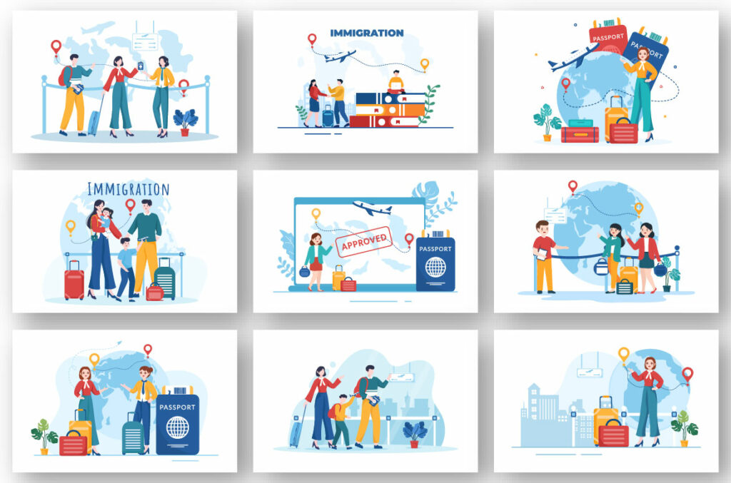 22 Immigration Flat Illustration - MasterBundles