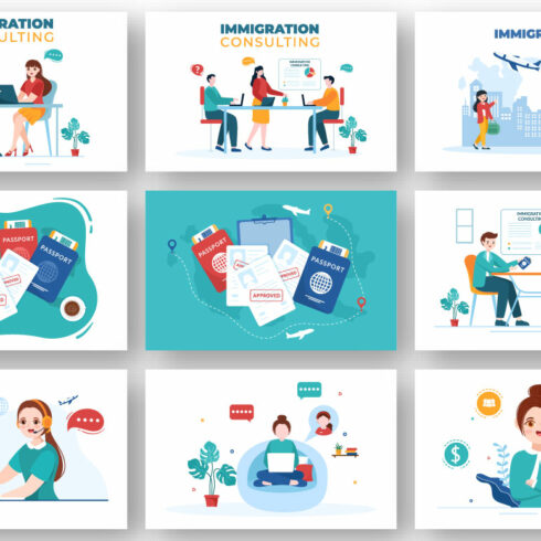 22 Immigration Flat Illustration - MasterBundles