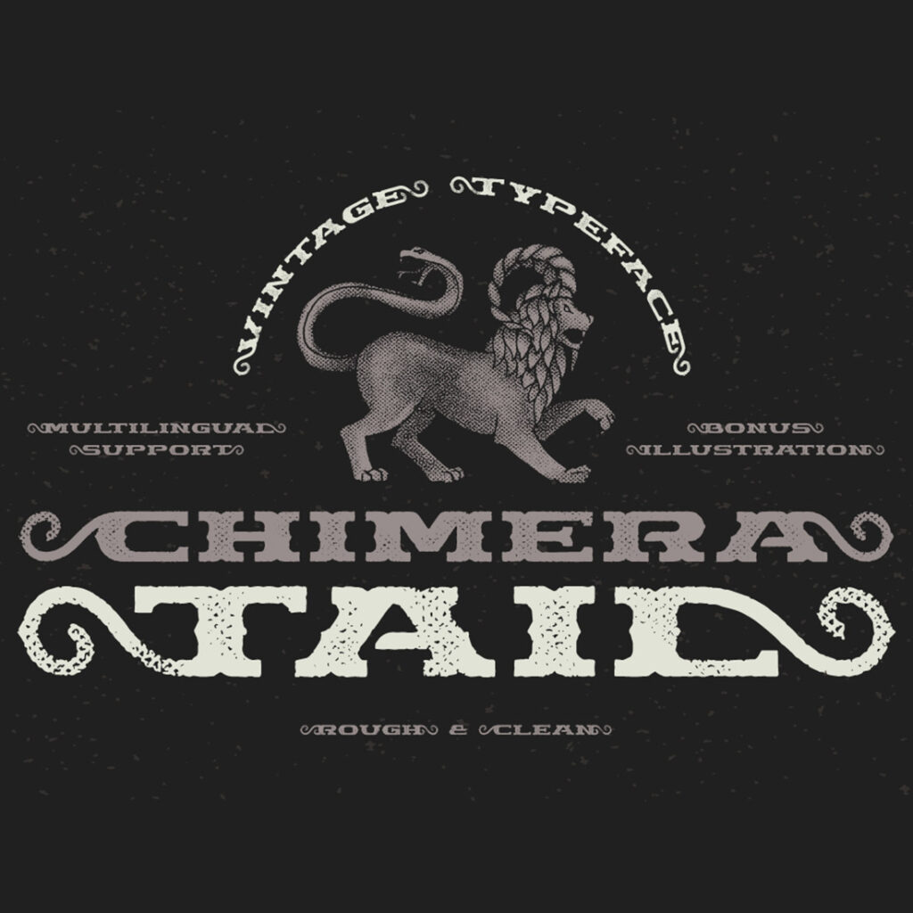Chimera Tail Font + illustration - MasterBundles