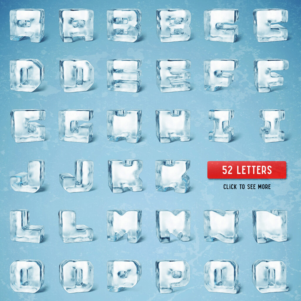 Ice PSD Alphabet - MasterBundles