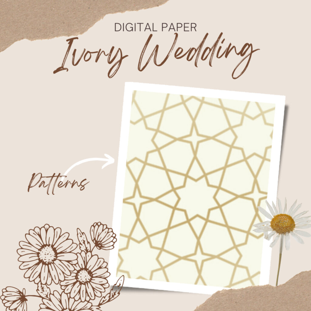 13 Ivory Wedding Digital Paper Patterns – MasterBundles
