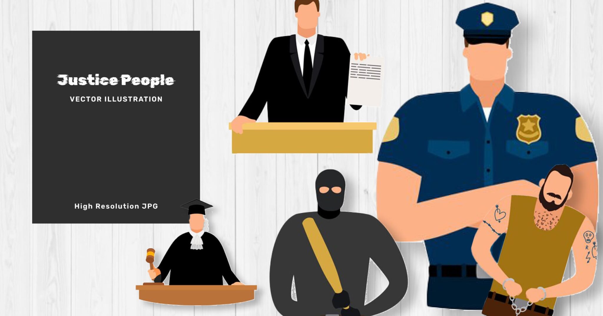 Policeman, Prisoner, Judge Images – MasterBundles