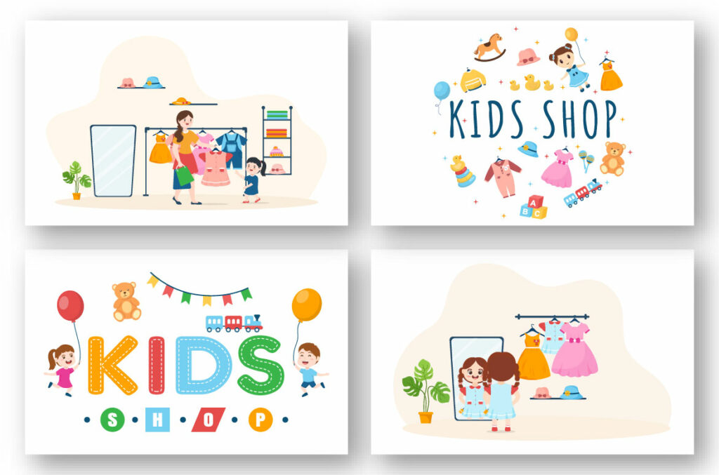 11 Kids Shop Illustration - MasterBundles