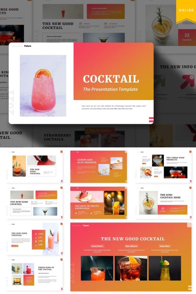 Cocktail Google Slides Template – MasterBundles