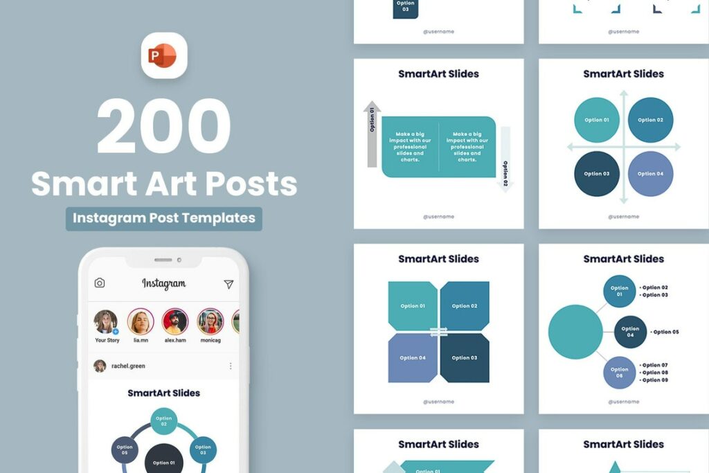 Square Smart Art Powerpoint Templates | Bundle Templates | Editable ...