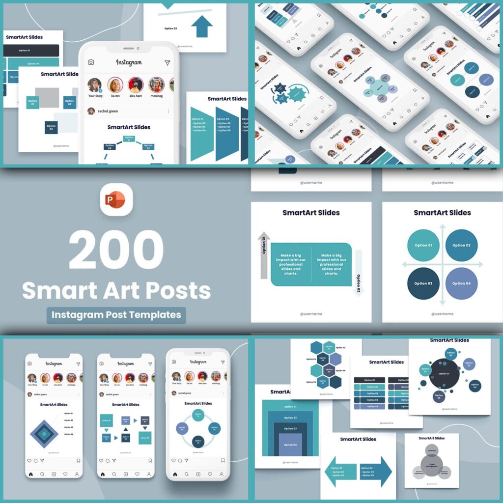 Square Smart Art Powerpoint Templates | Bundle Templates | Editable ...