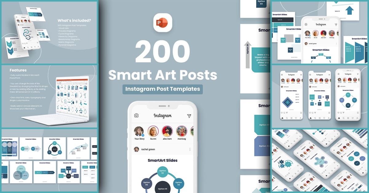 Square Smart Art Powerpoint Templates | Bundle Templates | Editable ...