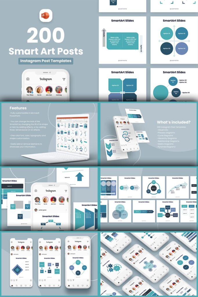 Square Smart Art Powerpoint Templates | Bundle Templates | Editable ...
