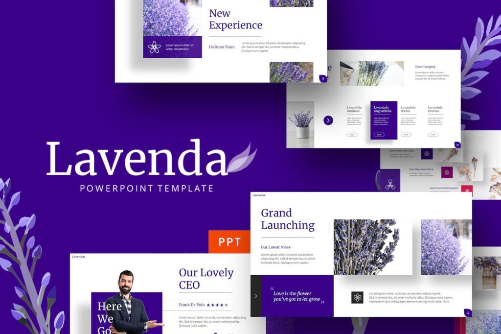 Lavenda - Floral Powerpoint Template – MasterBundles