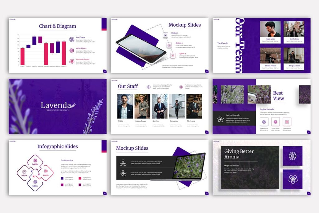 Lavenda - Floral Powerpoint Template – MasterBundles