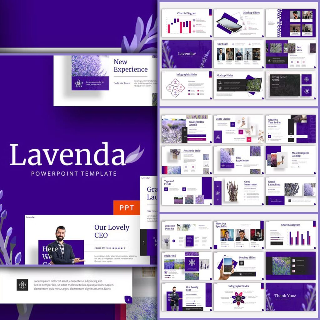 Lavenda - Floral Powerpoint Template – MasterBundles