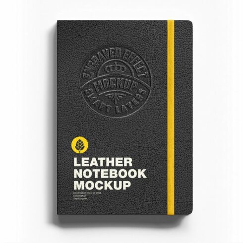 Black Leather Notebook Mockup | MasterBundles