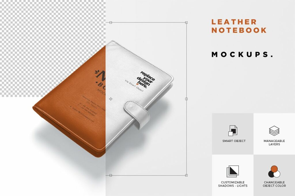 Leather Notebook Mockups – MasterBundles