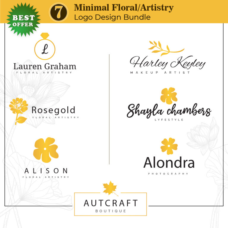 Bundle of 11 Logos Fully Customizable - - MasterBundles