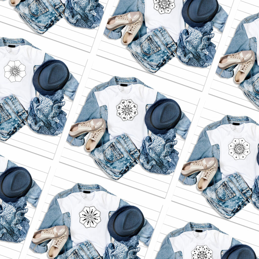 Lotus Flower Outline T-shirt Designs Bundle – MasterBundles