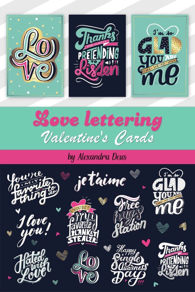 Love Lettering | Valentine's Cards – MasterBundles