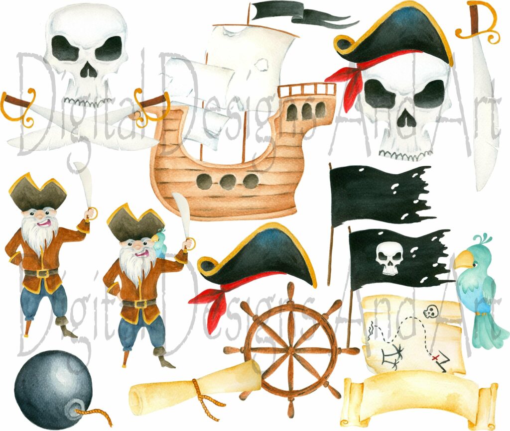 Pirate Ship Clipart Set – MasterBundles
