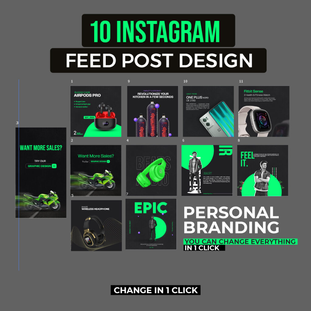 10 Instagram Post Design Pack - MasterBundles