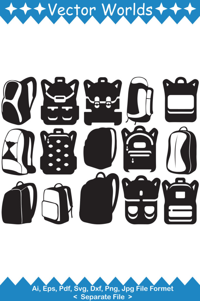 Backpacks SVG, AI, PDF, EPS, DXF, PNG - MasterBundles