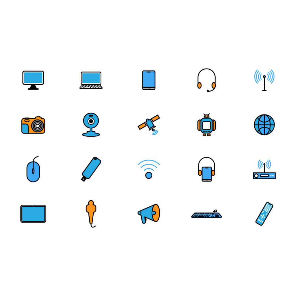 Linear Fill Technology and Multimedia icons Vector and SVG - MasterBundles