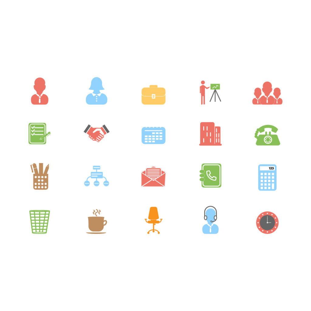 Business and Office Flat Icons Vector and SVG - MasterBundles